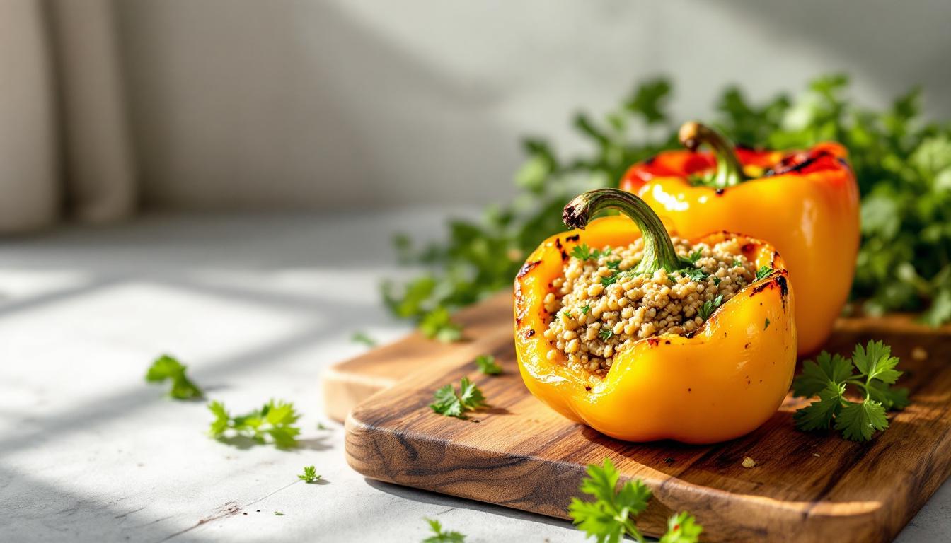 Pimientos morrones asados veganos rellenos de quinoa – Diabetic Me
